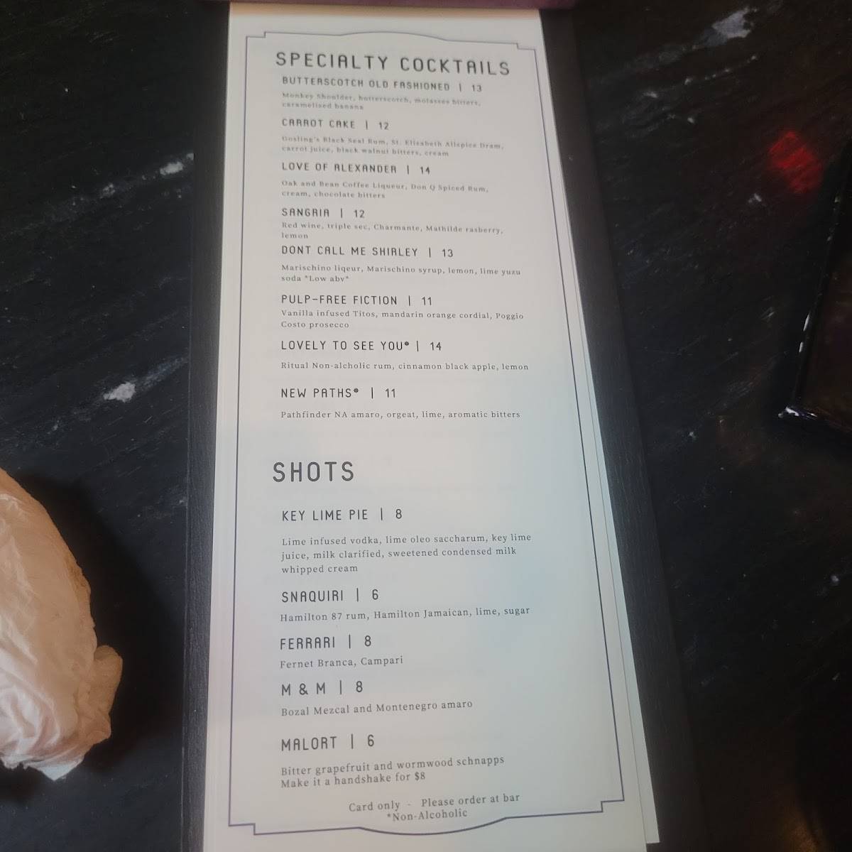 Menu at Butter•Scotch Bakery and Bar, Bentonville