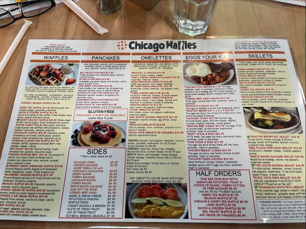 Menu at Chicago Waffles South Loop pub & bar, Chicago, S Michigan Ave