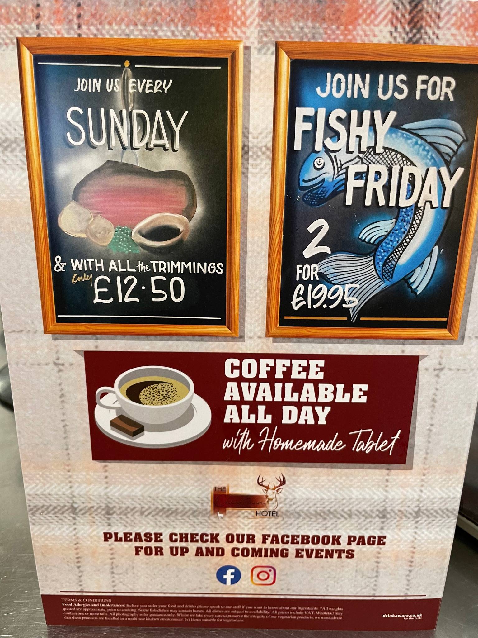 Menu at Chieftain Hotel pub & bar, Inverness