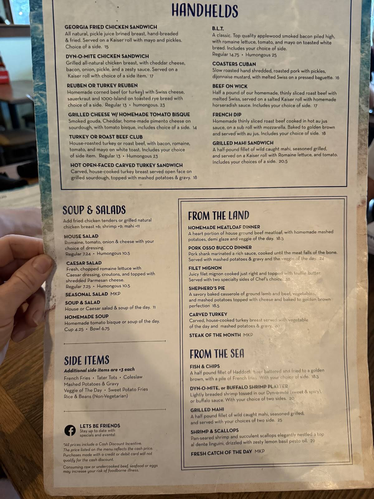 Menu at Coasters Taphouse pub & bar, Cocoa Beach