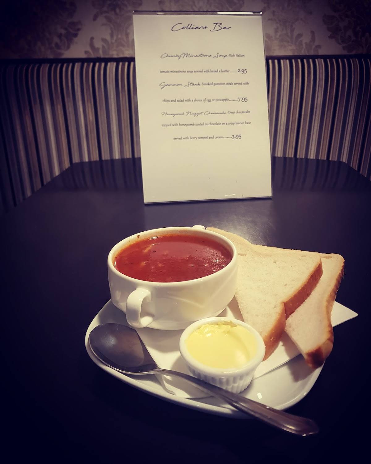 Carta de Colliers Bar, Johnstone