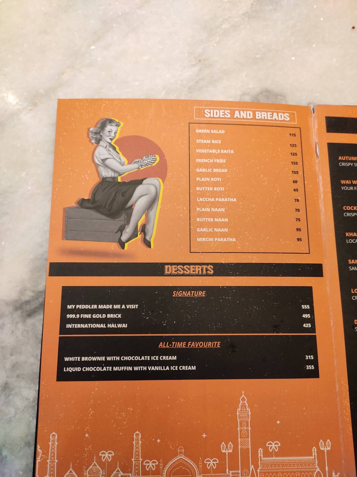 Menu at Distillery Lucknow, Lucknow