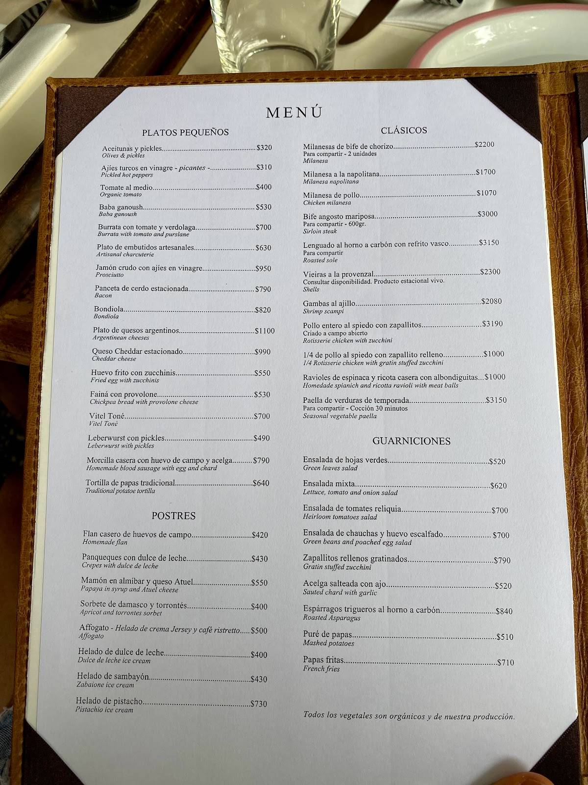 Menu at El Preferido de Palermo pub & bar, Buenos Aires