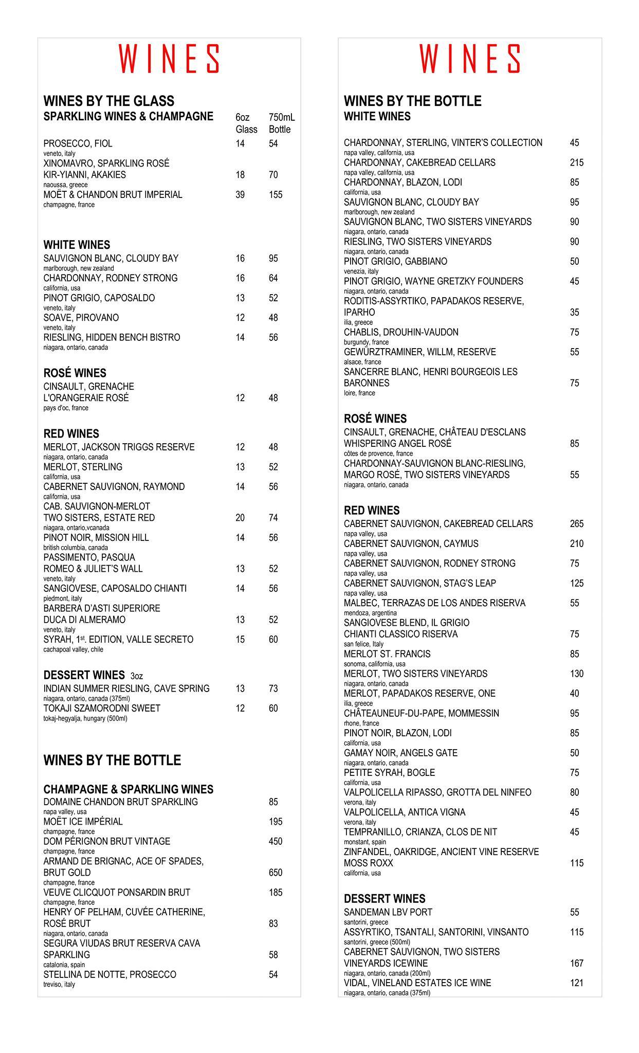 Menu at Maxx's Kitchen at Hotel X Toronto pub & bar, Toronto