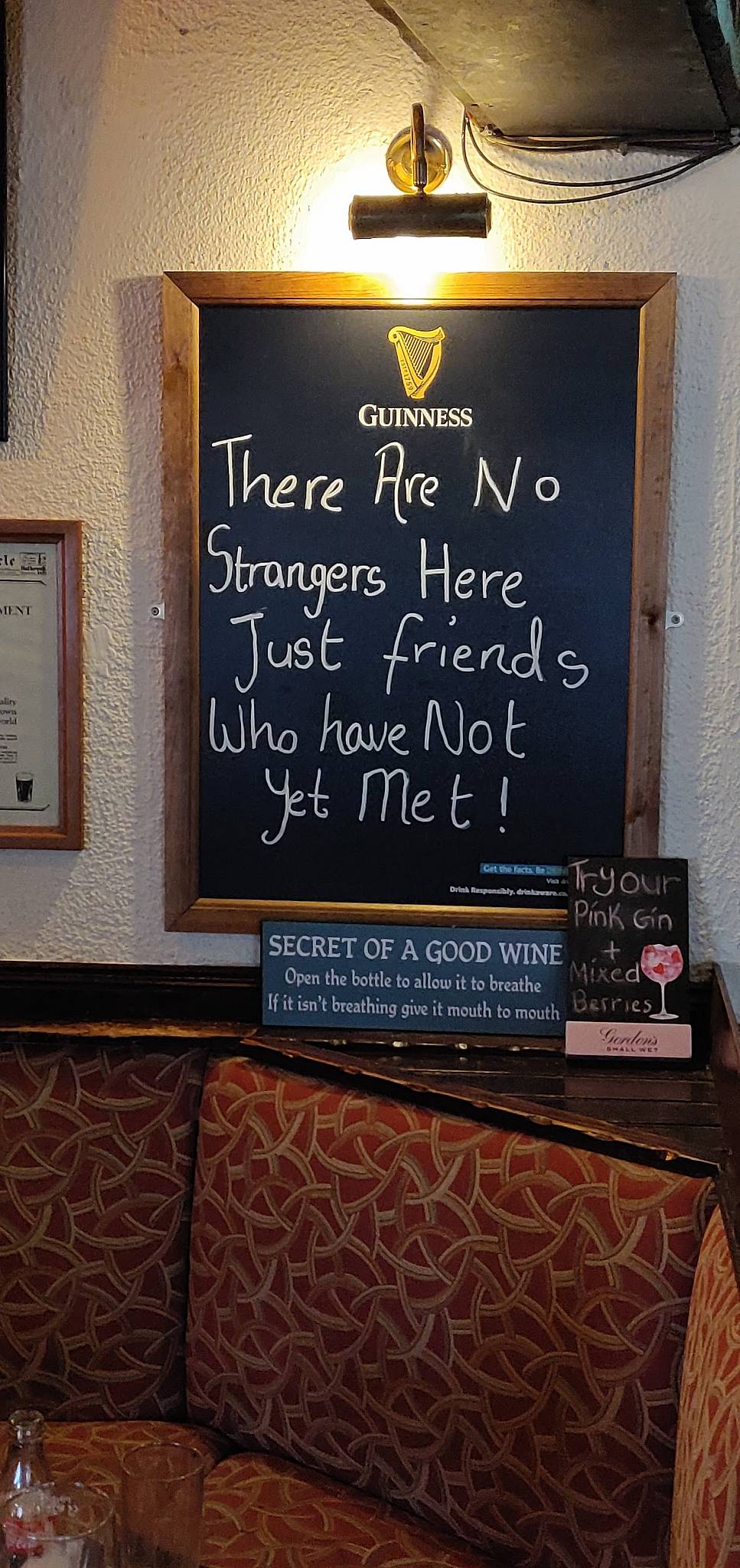 Menu at Fiddlers Green pub & bar, Portaferry
