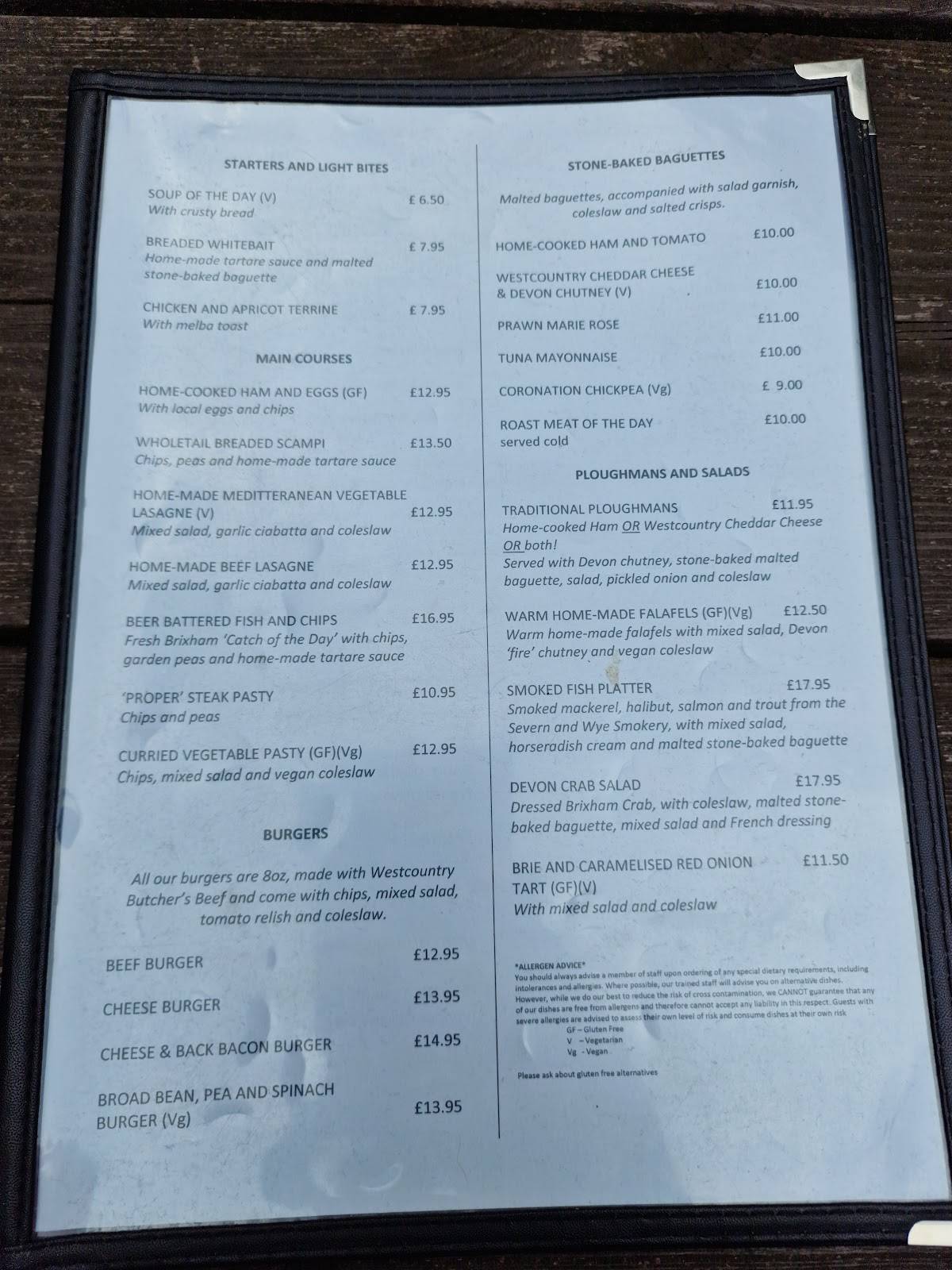 Menu at Fingle Bridge Inn pub & bar, Drewsteignton