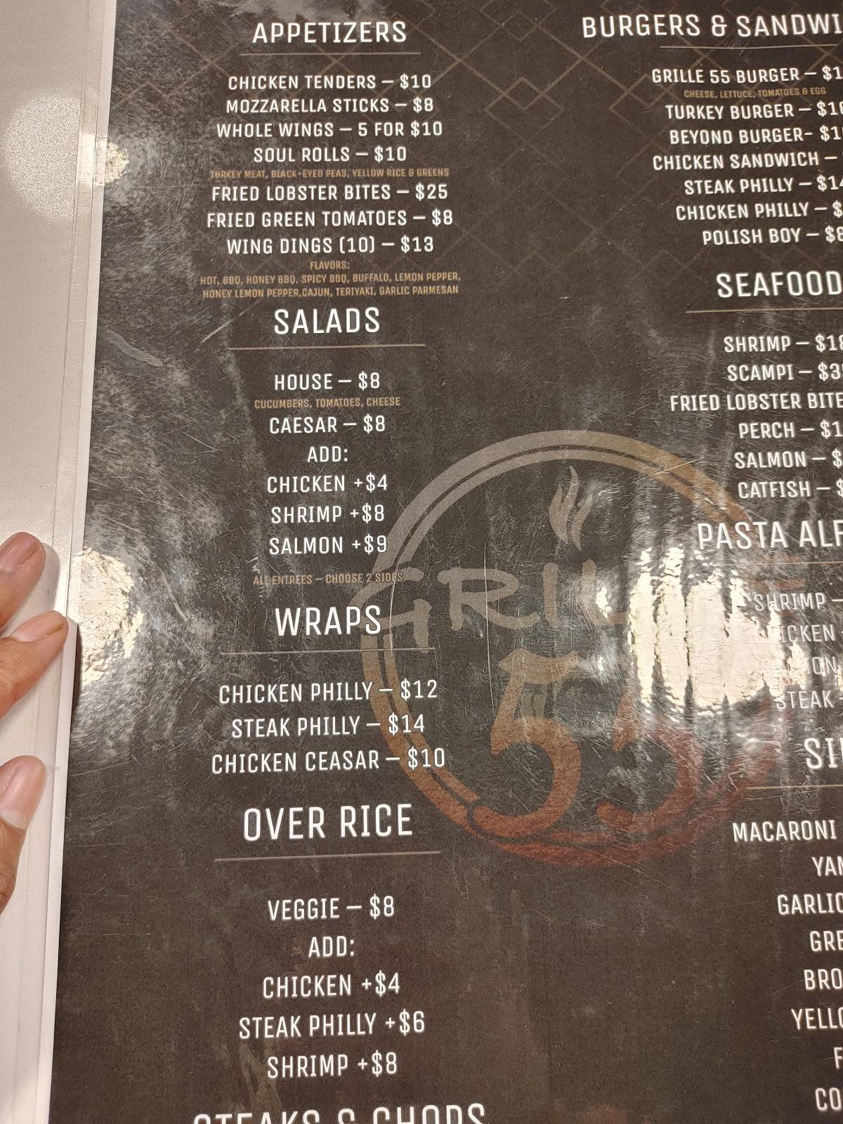 Menu at Grille 55 pub & bar, South Euclid