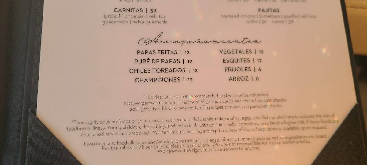Menu at Javier's Restaurant - Newport Beach, Newport Beach