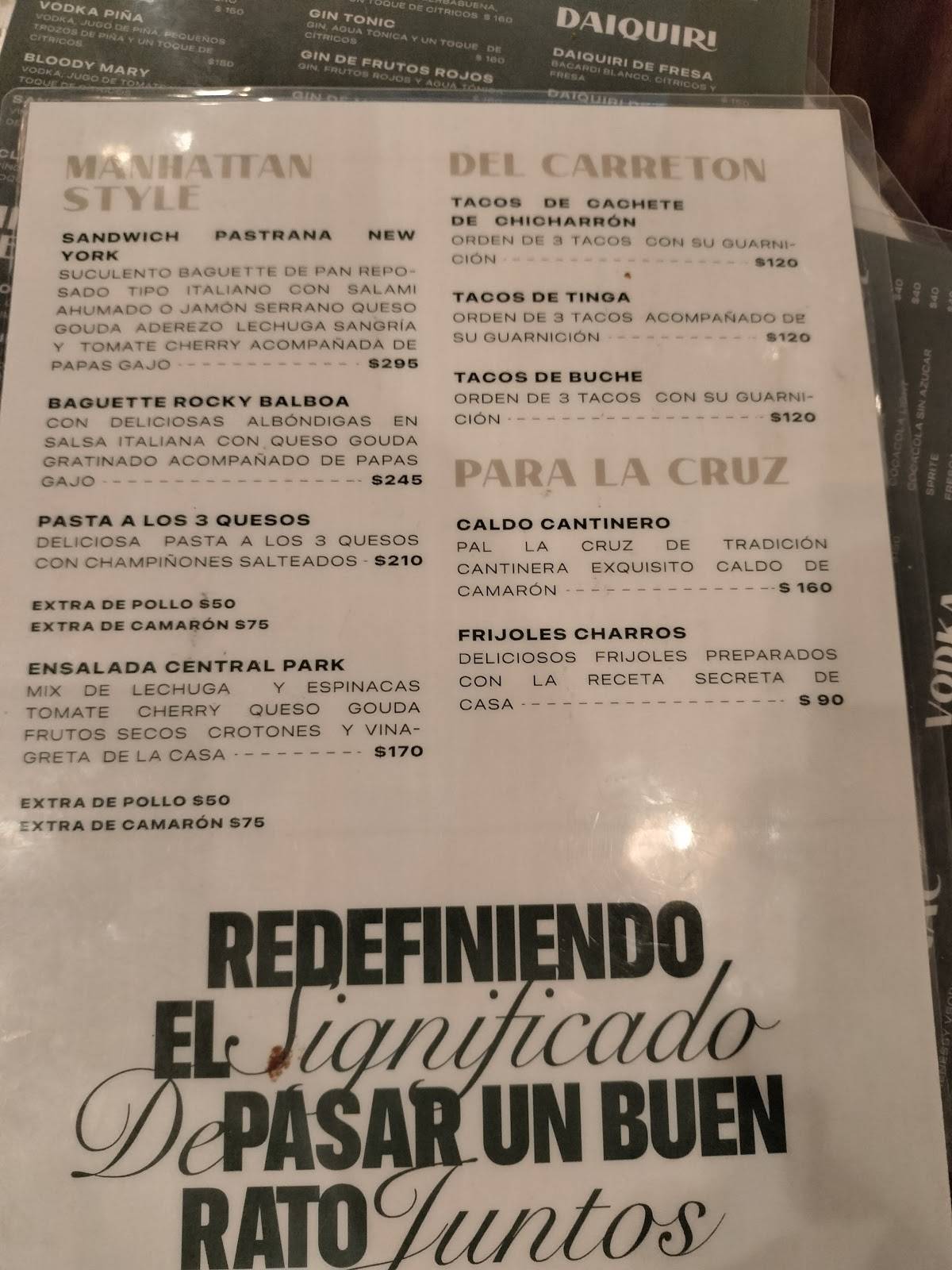 Menu at Manhattan Bar - Botanero, Ciudad Victoria