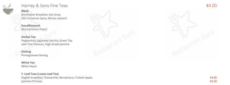Menu at Mayfair Cafe, Upper Hutt