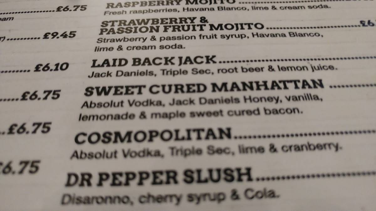 Menu at NYC Bar & Grill, Hull