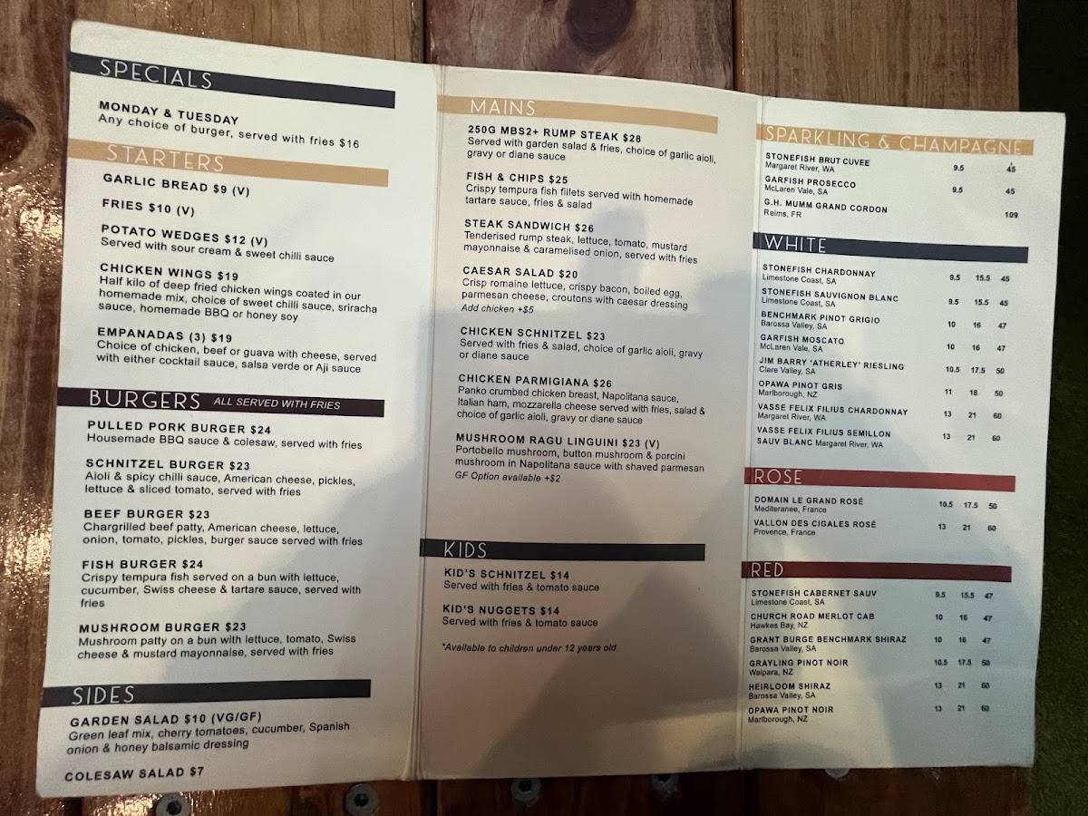 Menu at Palace Hotel since 1877 pub & bar, Haymarket, 730-742 George St