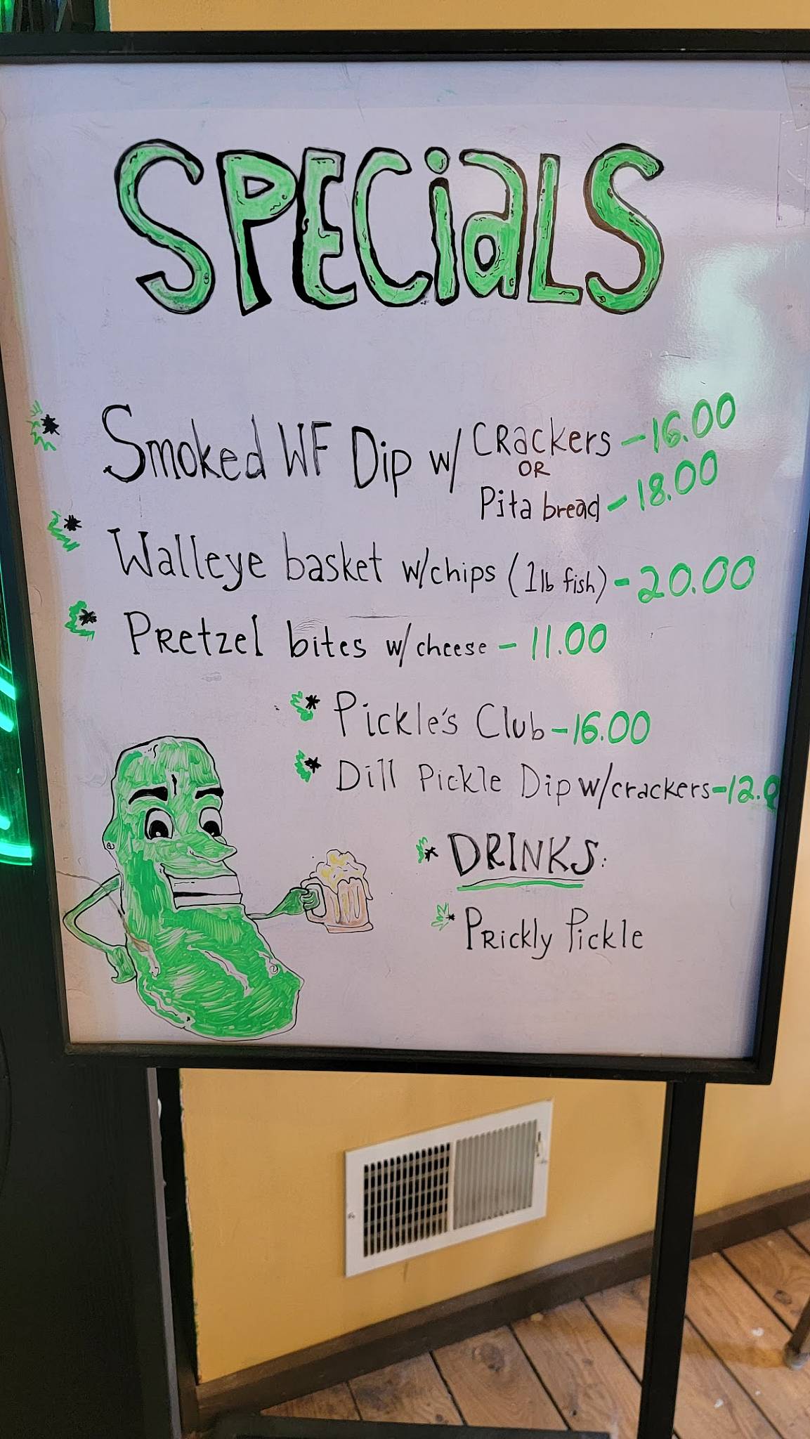 Menu at Pickles pub & bar, Brimley, W Lakeshore Dr