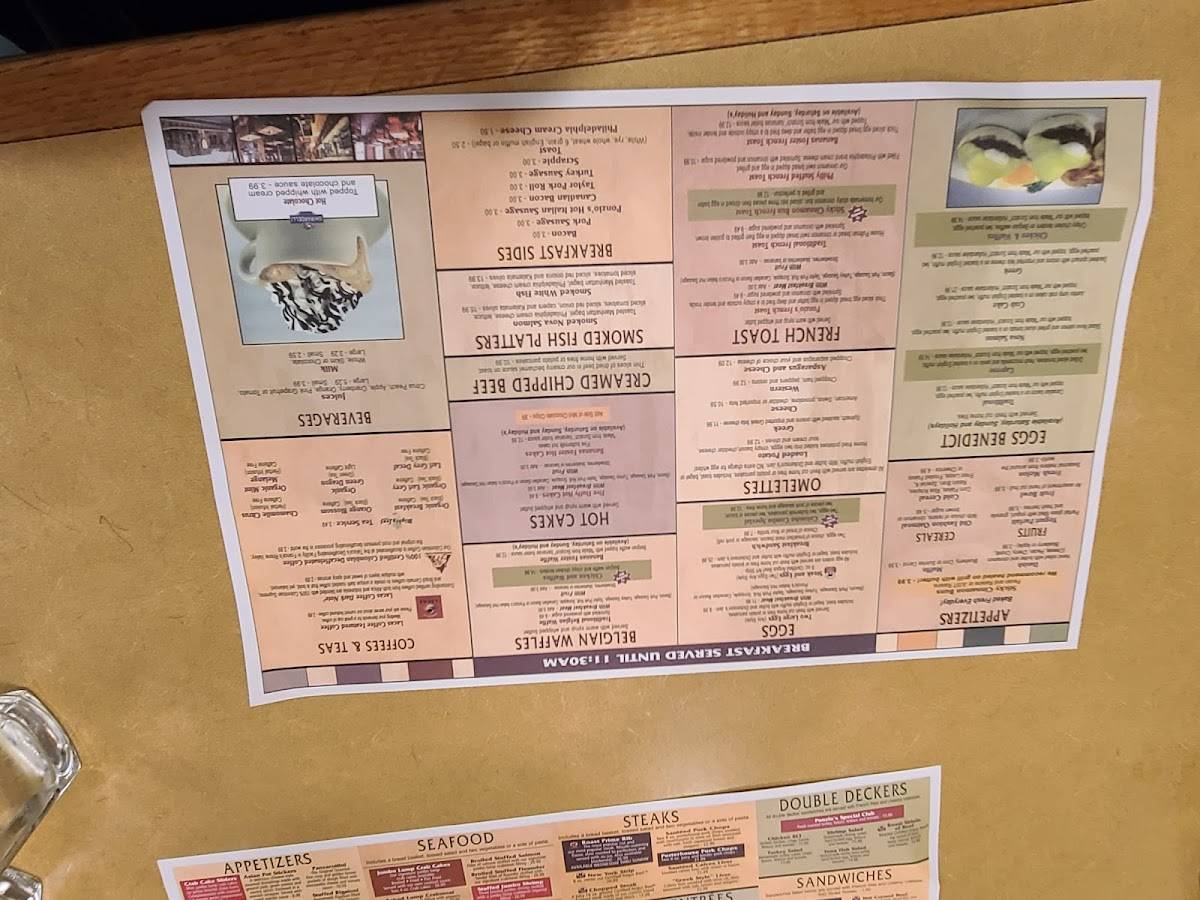 Menu at Ponzio's Diner-Bakery-Bar, Cherry Hill