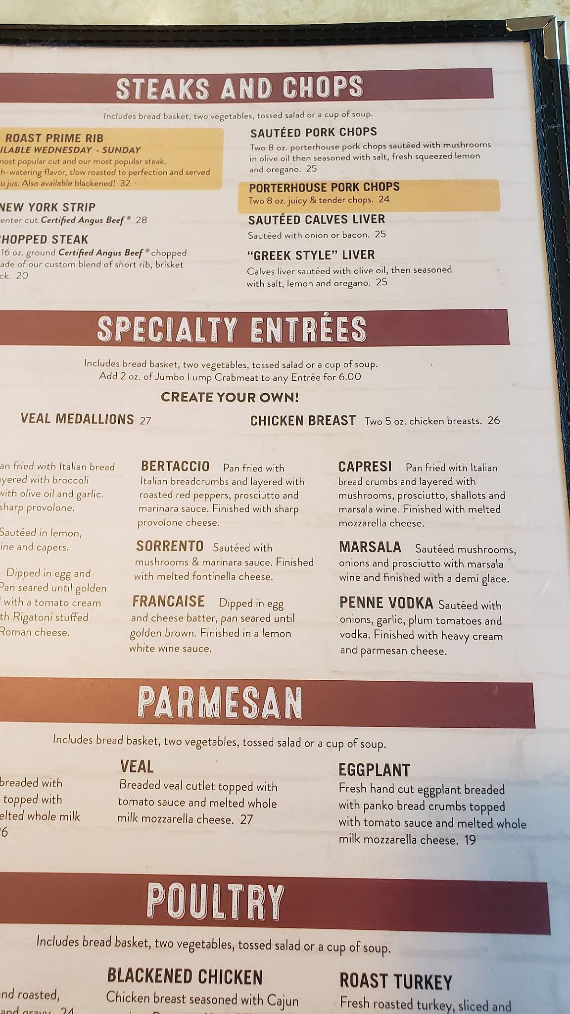 Menu at Ponzio's Diner-Bakery-Bar, Cherry Hill