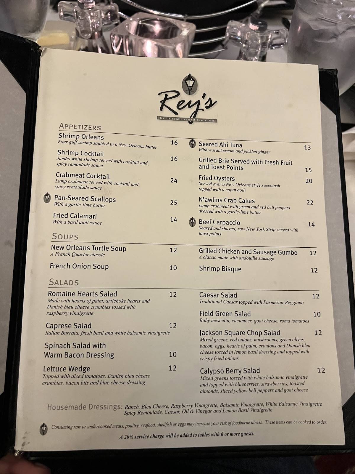 Menu at Rey's Restaurant, Raleigh