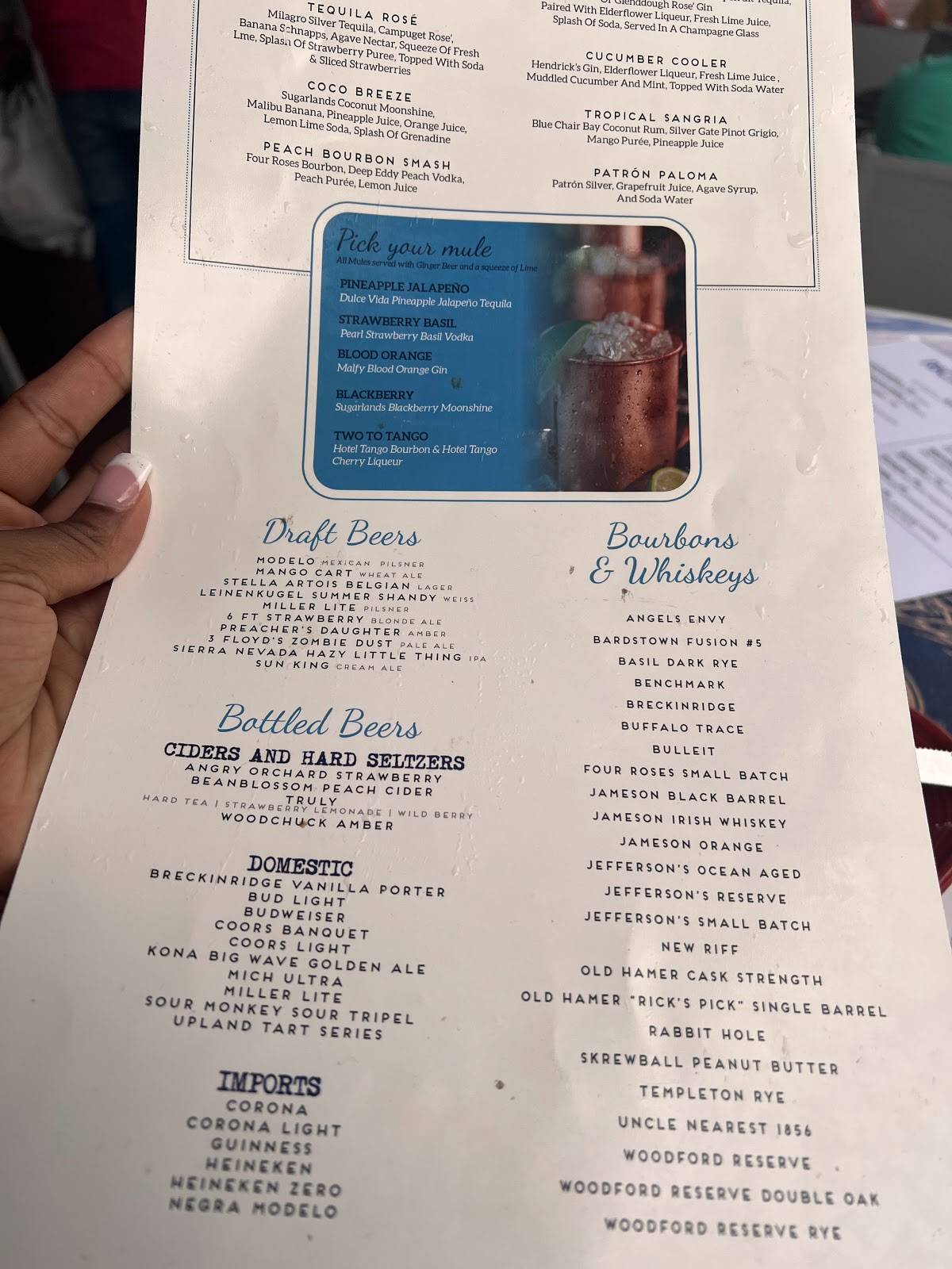 Menu at Rick's Café Boatyard pub & bar, Indianapolis