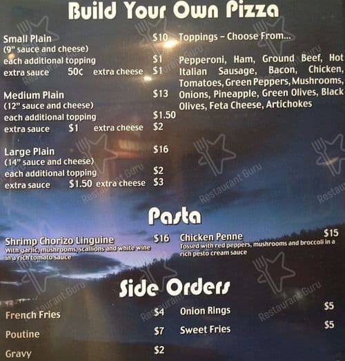 Menu at Riverside Pub, Ottawa