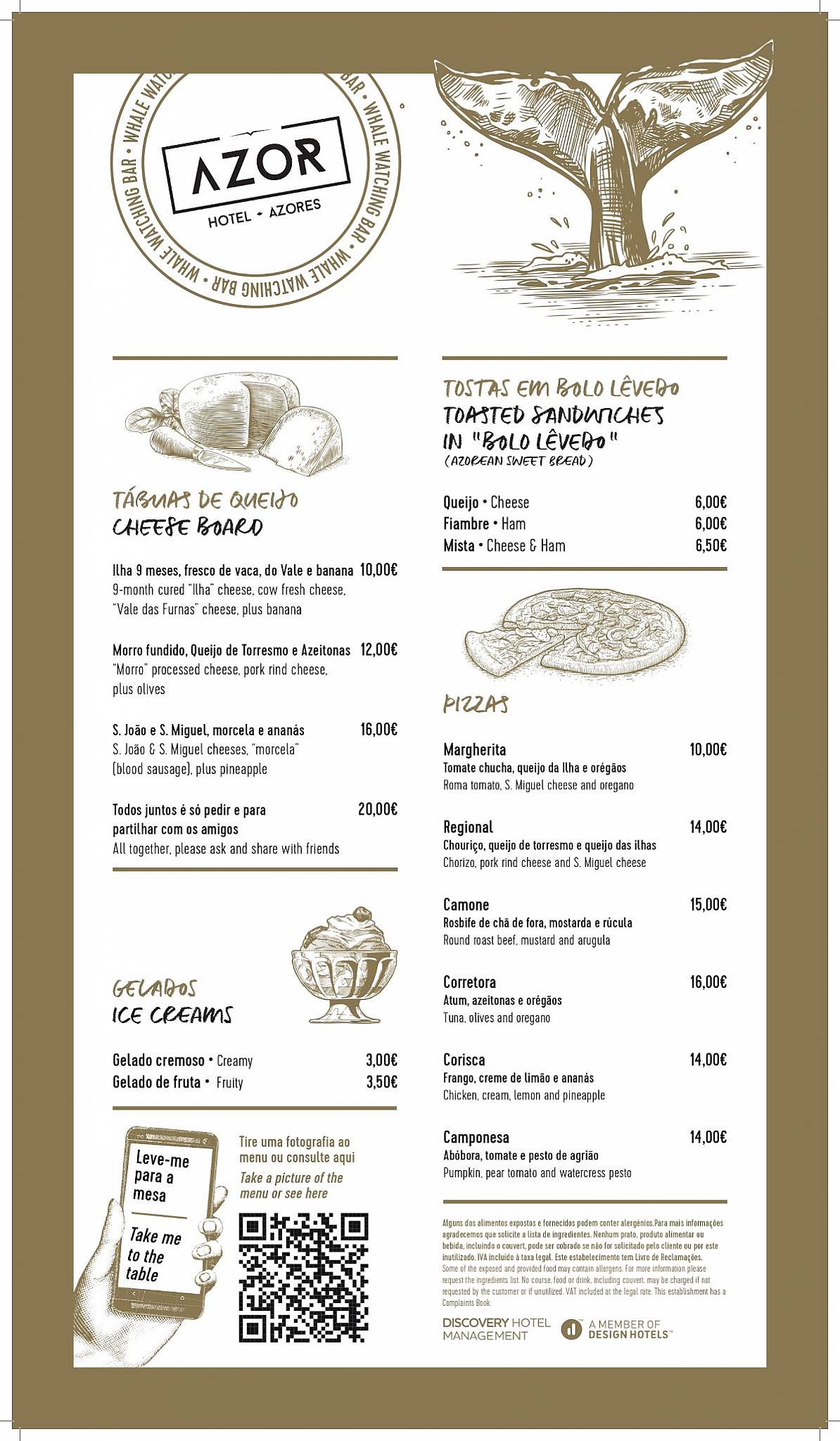 Menu at Rooftop Bar - Octant Hotel, Ponta Delgada