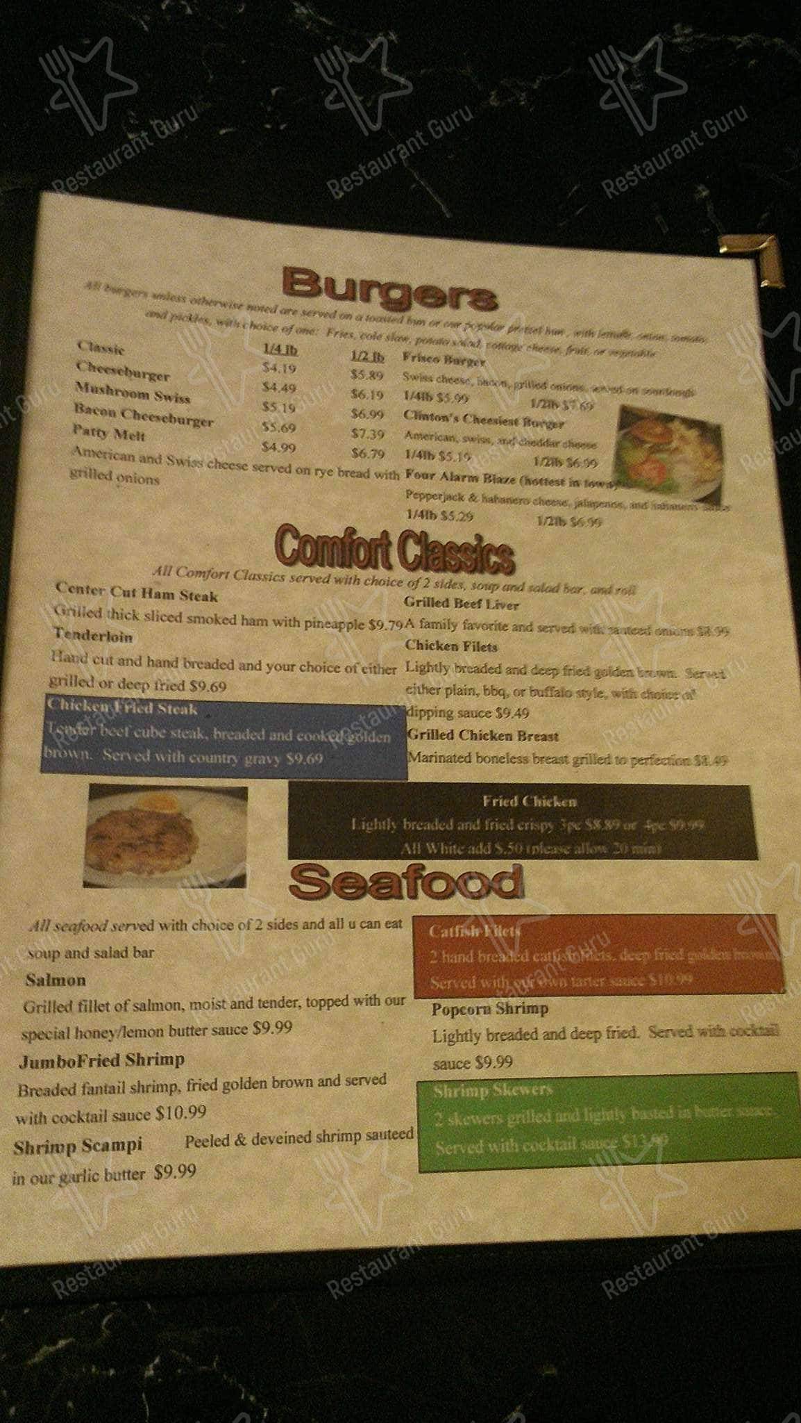 Menu at Square 109 Restaurant & Bar, Clinton