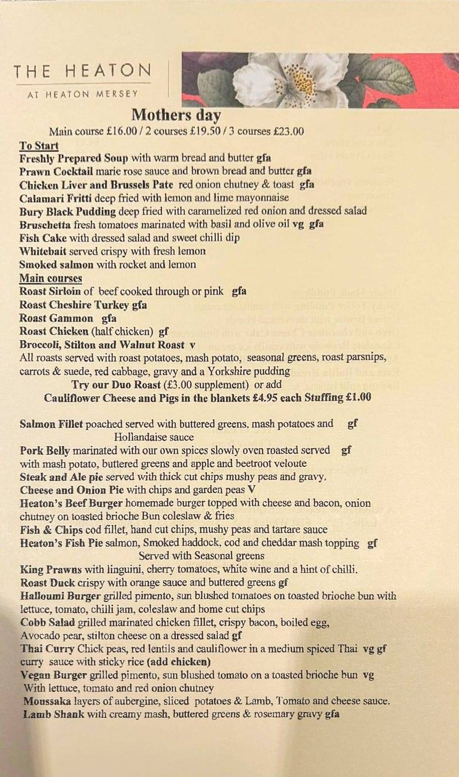 Menu at The Heaton pub & bar, Stockport, 474 Didsbury Rd