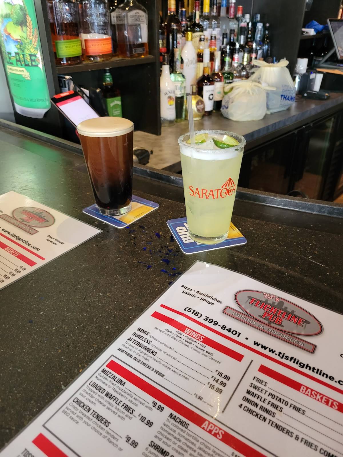 Menu at TJ's Flightline Pub, East Glenville, 20 Saratoga Rd