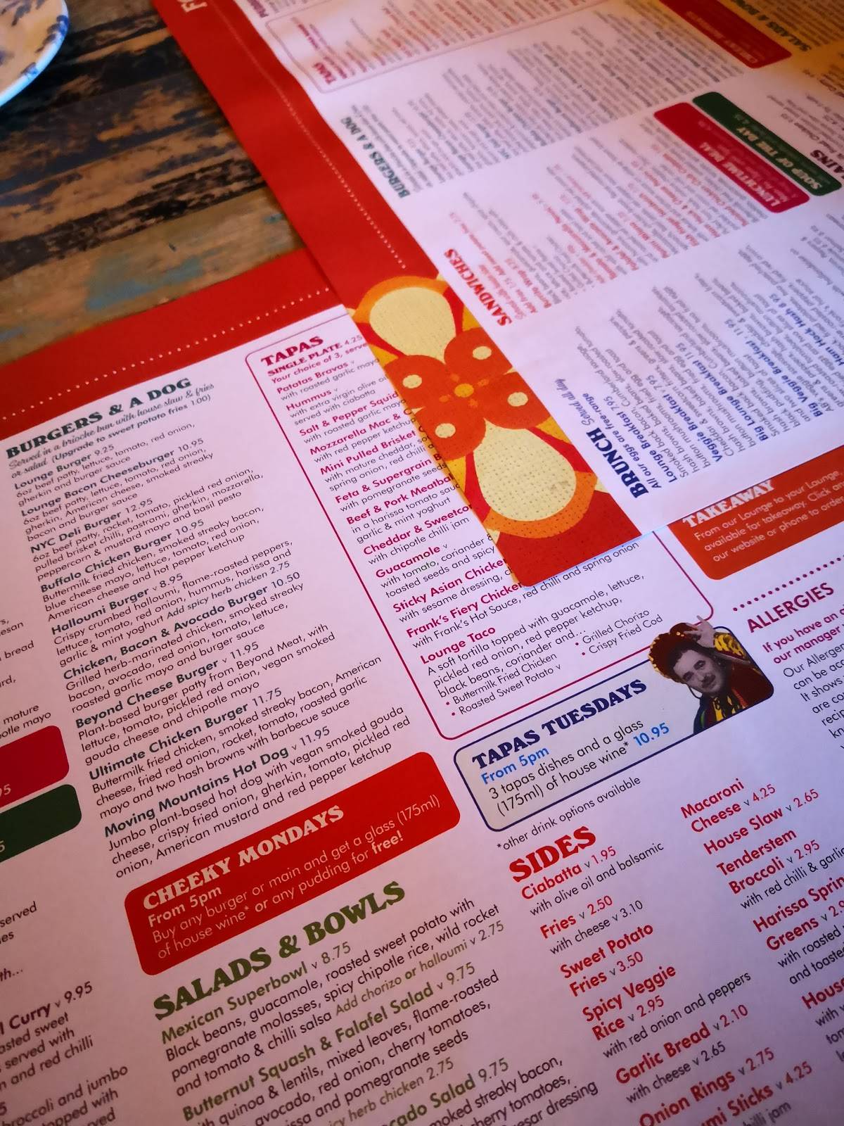 Menu at Teatro Lounge pub & bar, Clevedon