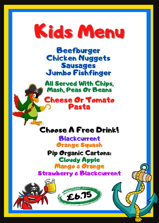 Menu at The Hele Bay Pub, Ilfracombe