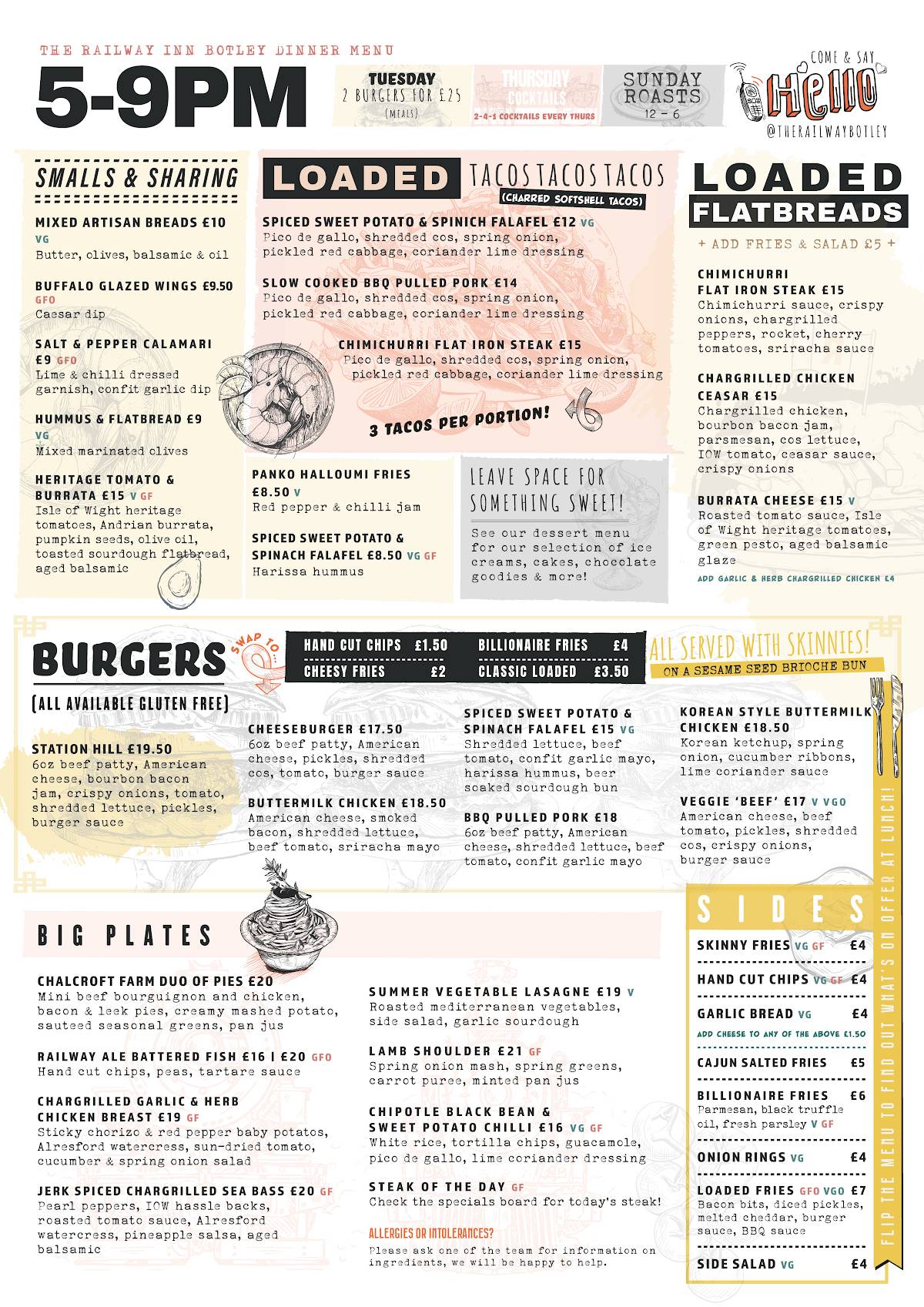 Menu at The Railway Inn Botley pub & bar, Botley
