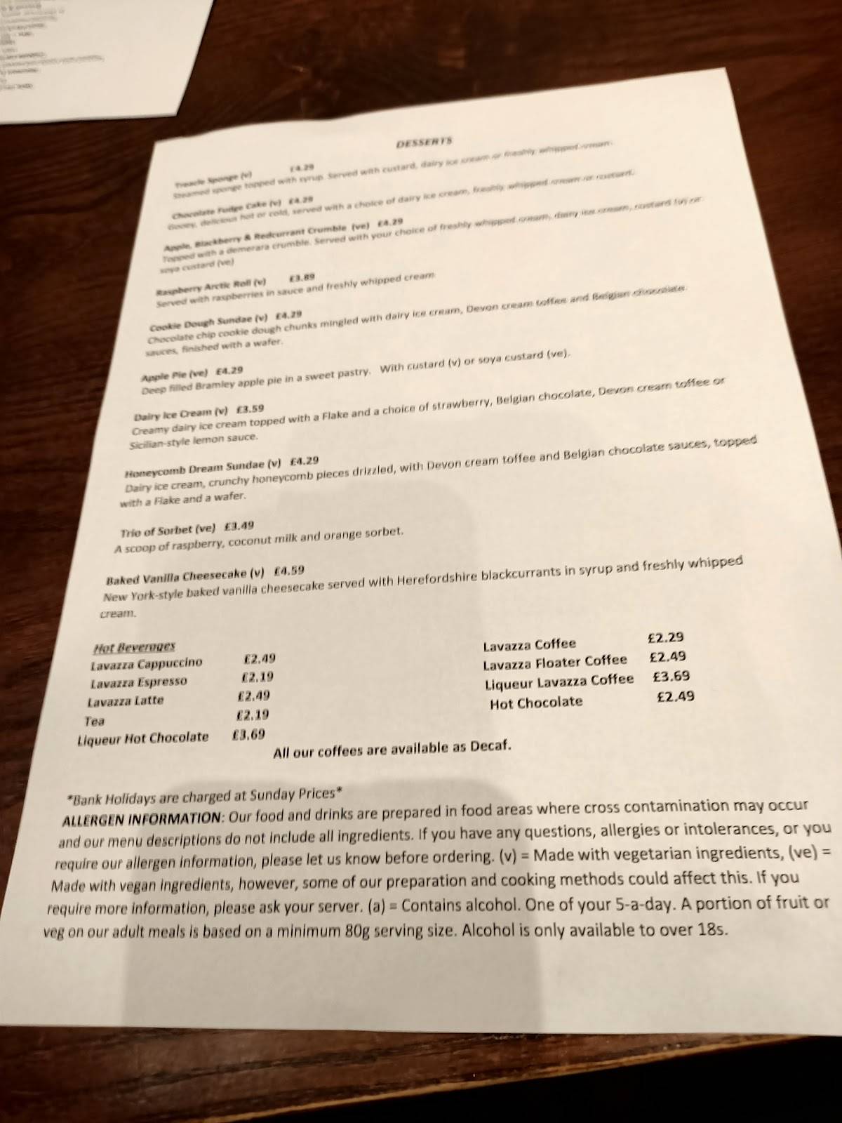 Menu at The White Swan, Southampton pub & bar, Southampton