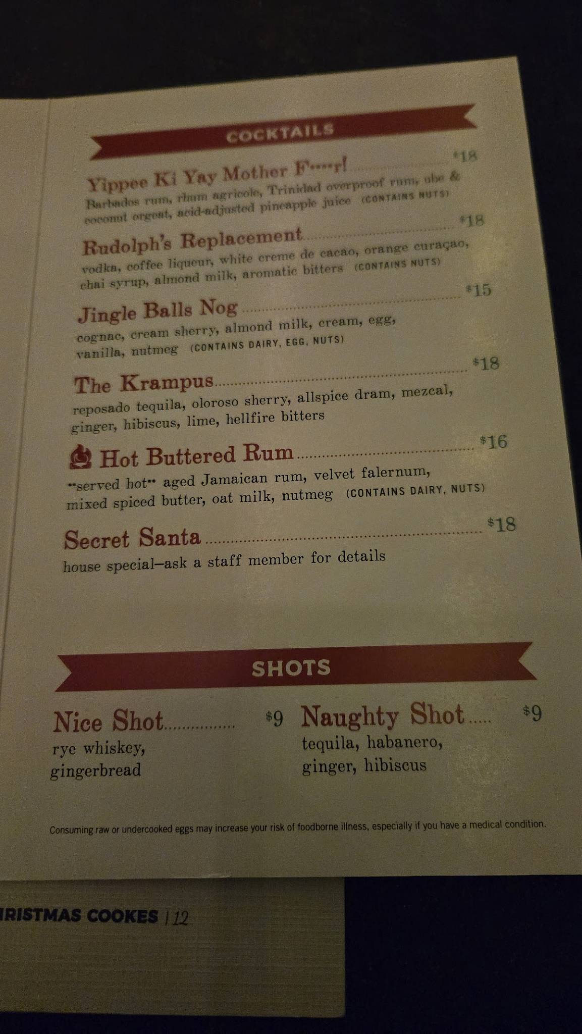 Menu at Truss & Twine pub & bar, Palm Springs