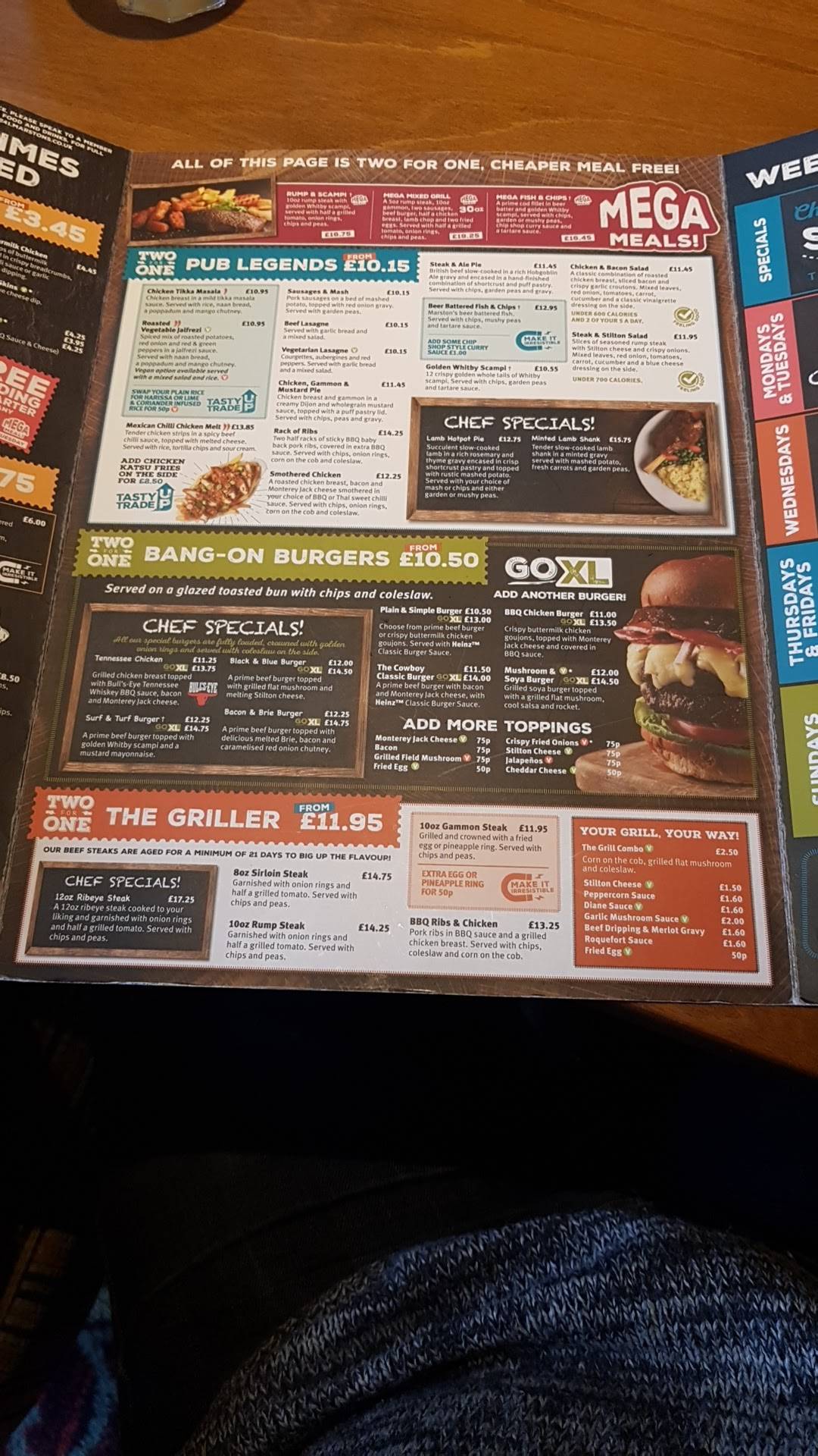Menu at Wagtail pub & bar, Wincanton