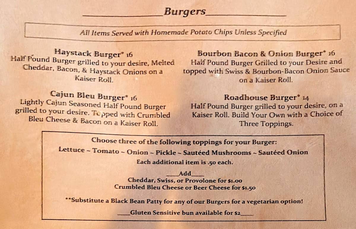 Menu at The Walker Roadhouse pub & bar, Grand Rapids