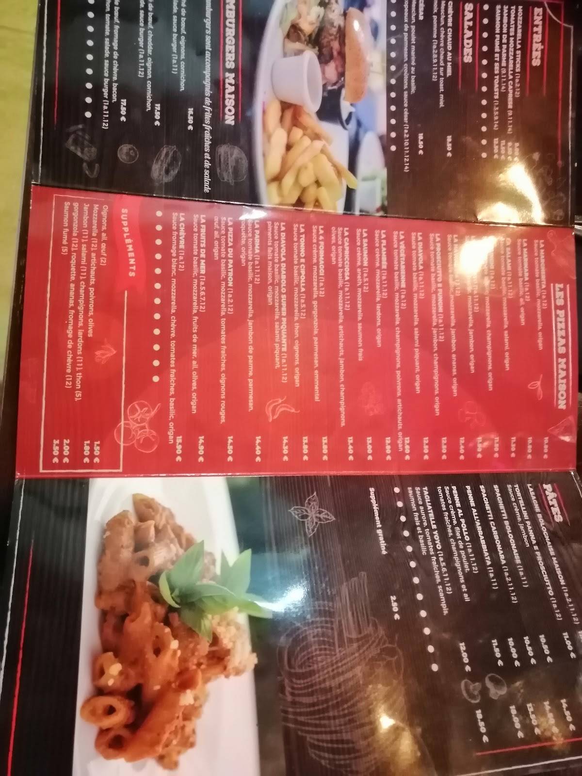 Menu au YOYO Howald restaurant, Hesperange