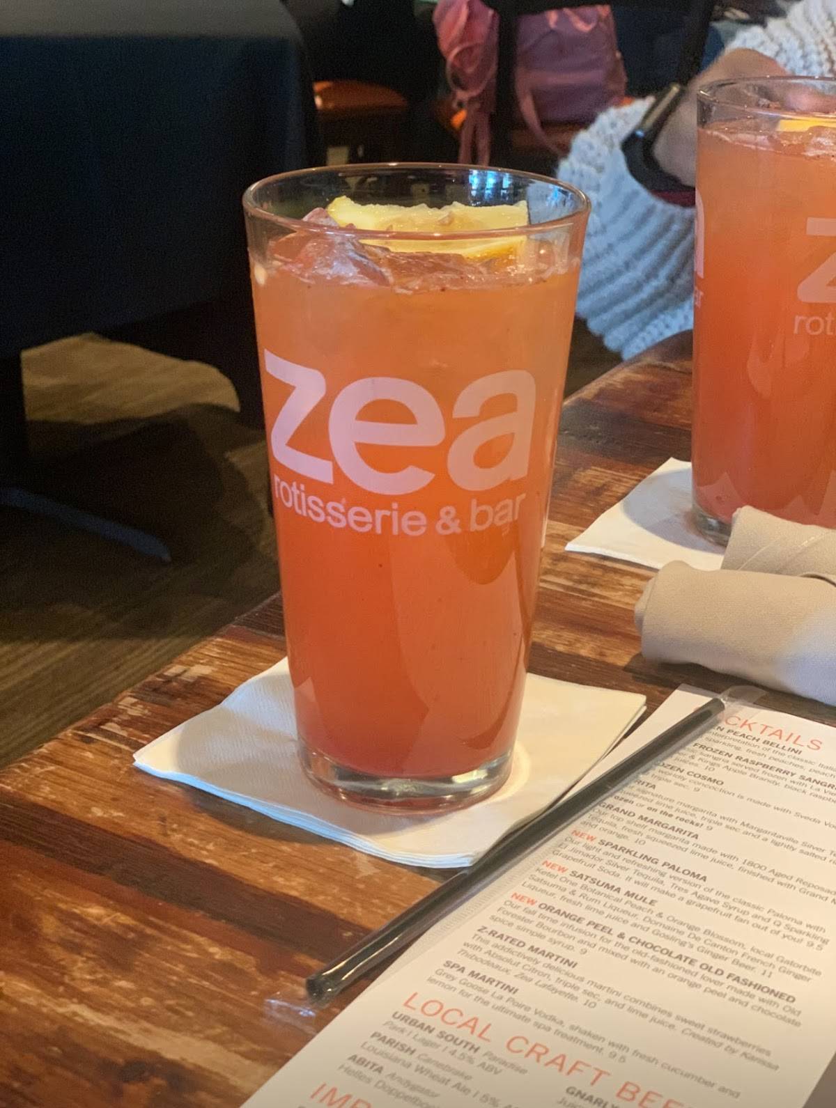 Menu at Zea Rotisserie & Bar, Lafayette