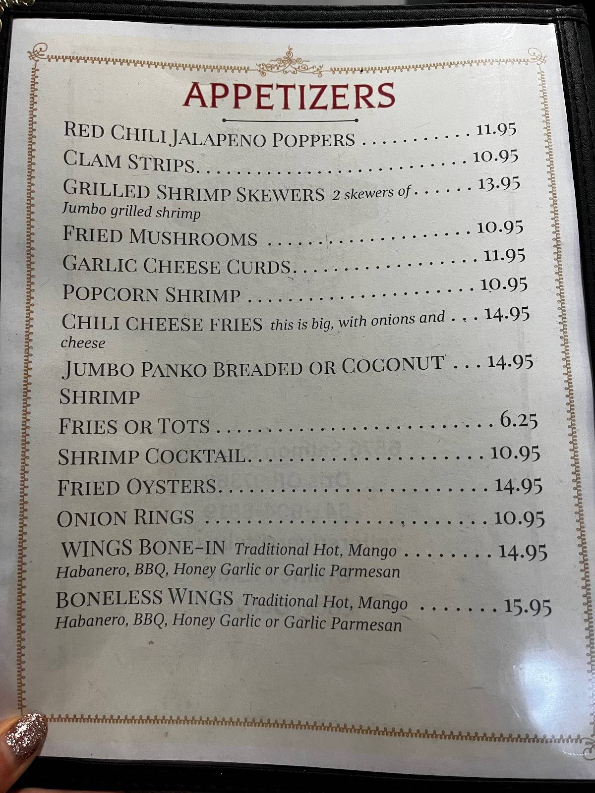 Menu at Zeller’s Riverside Bar & Grill, Rose Lodge