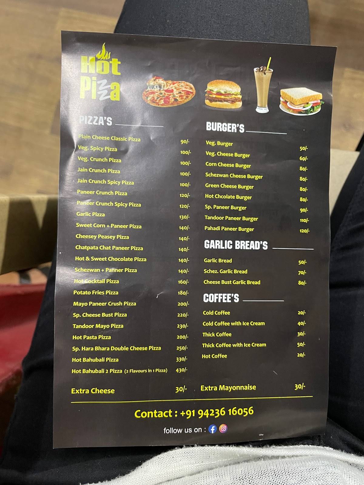 Menu at Hot Pizza, Pune, New Friends Society