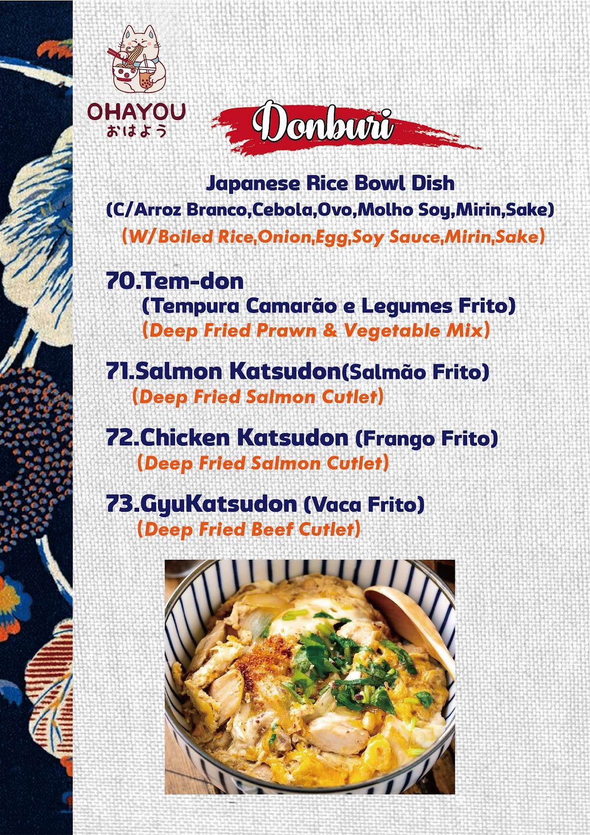 Menu em Ohayou Ramen and Bubble Tea restaurante, Quarteira, R. Vasco da ...