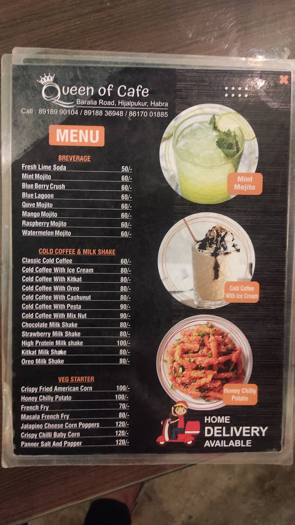 Menu at Queen Of Cafe, Habra