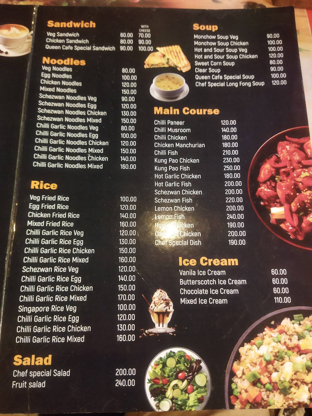 Menu at Queen Of Cafe, Habra
