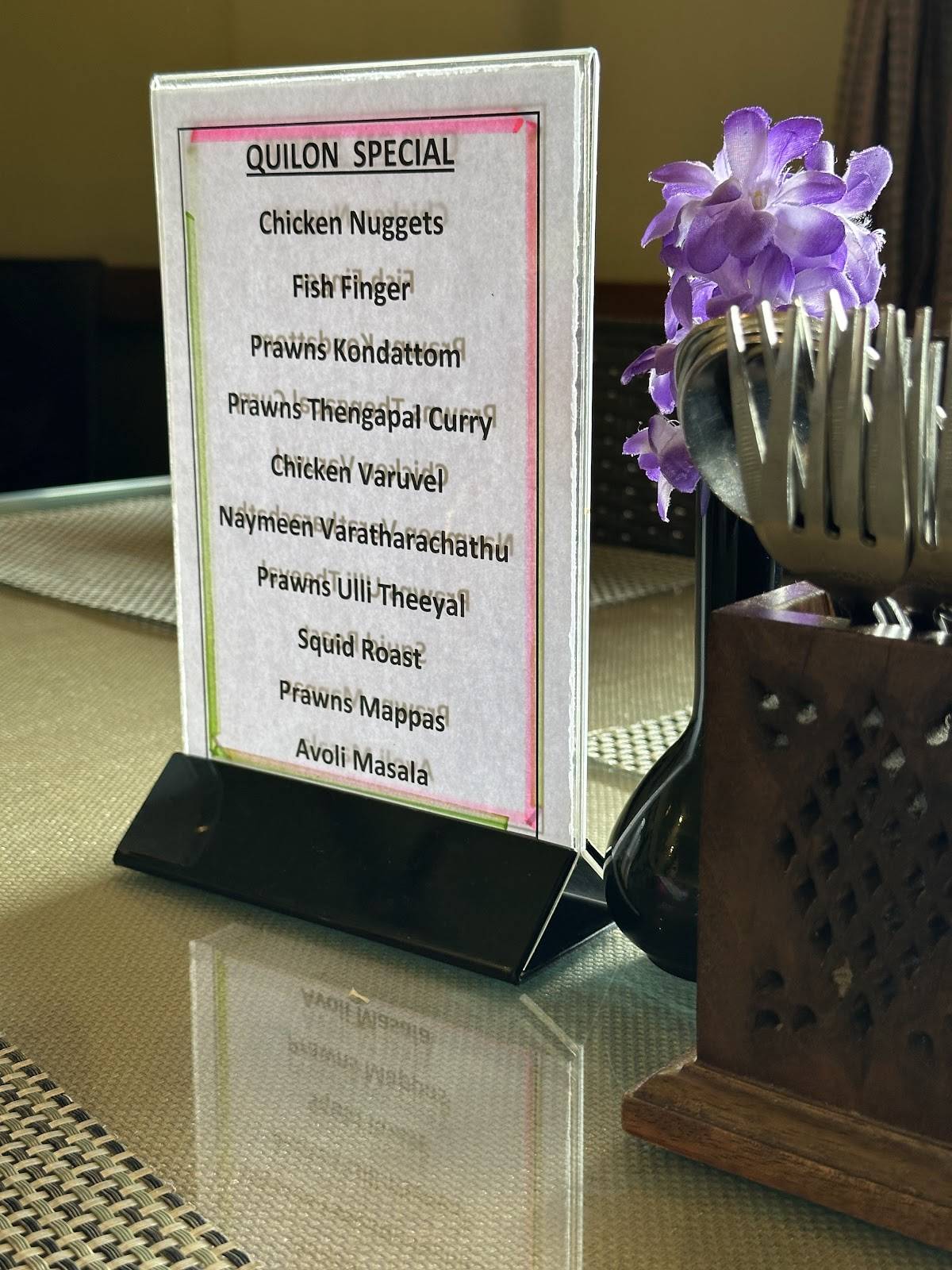 Menu at Quilon Restaurant Vallamkulam, Thiruvalla