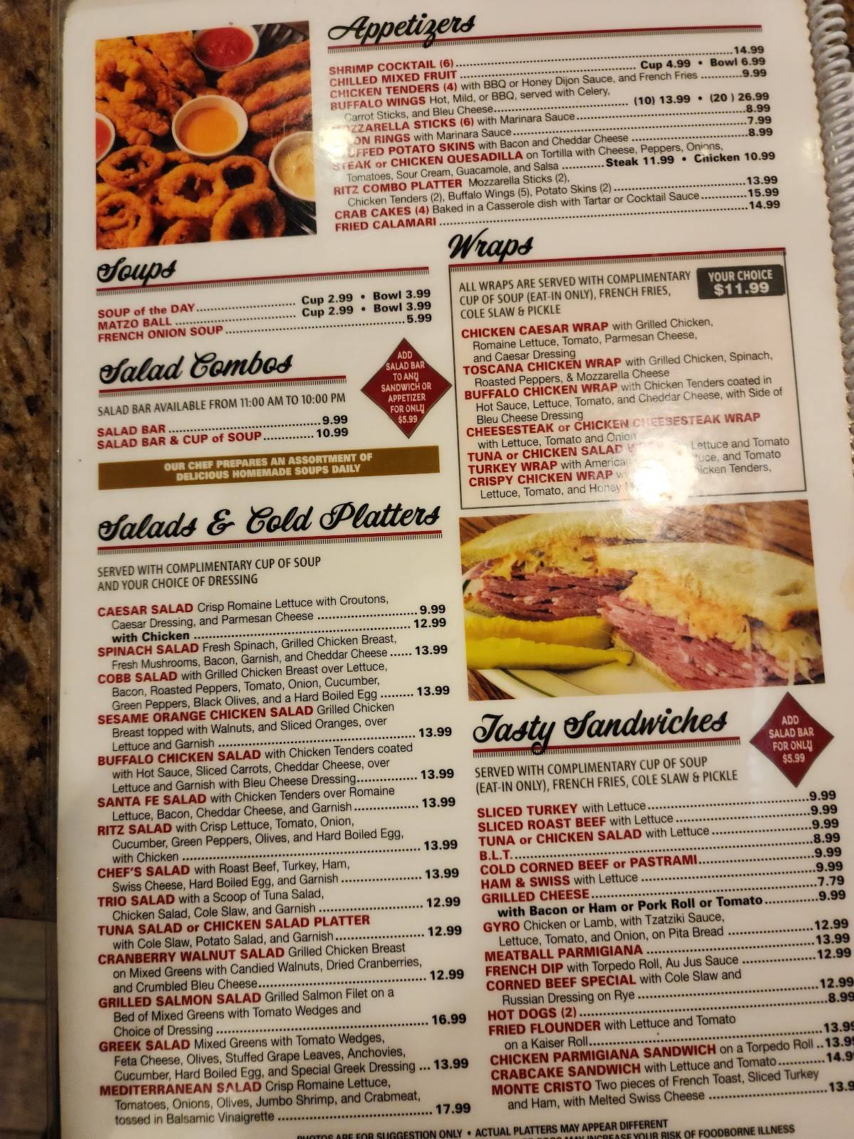 Menu at RITZ Diner restaurant, Philadelphia