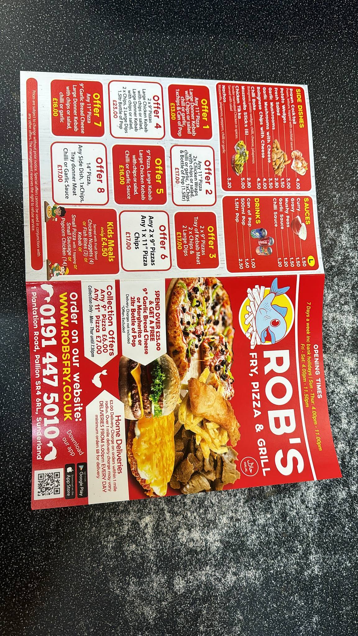 Menu at ROBS FRY PALLION حلال restaurant, Sunderland