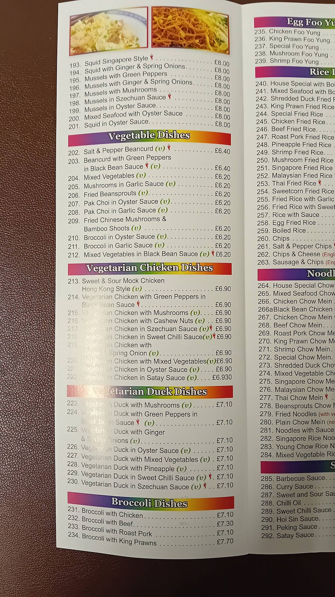 Menu at Rainbow Thai, Malaysia & Chinese Cuisine fast food, Insch