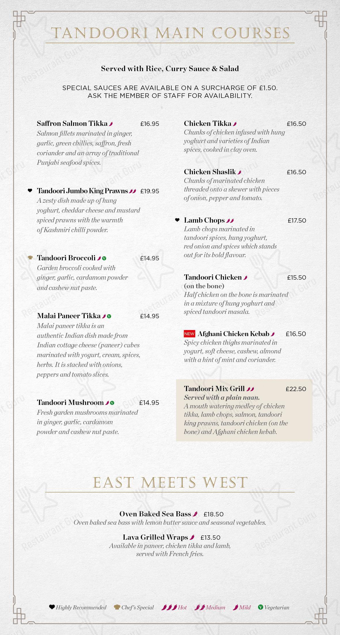 Menu at Raja Rani Restaurant, Glasgow