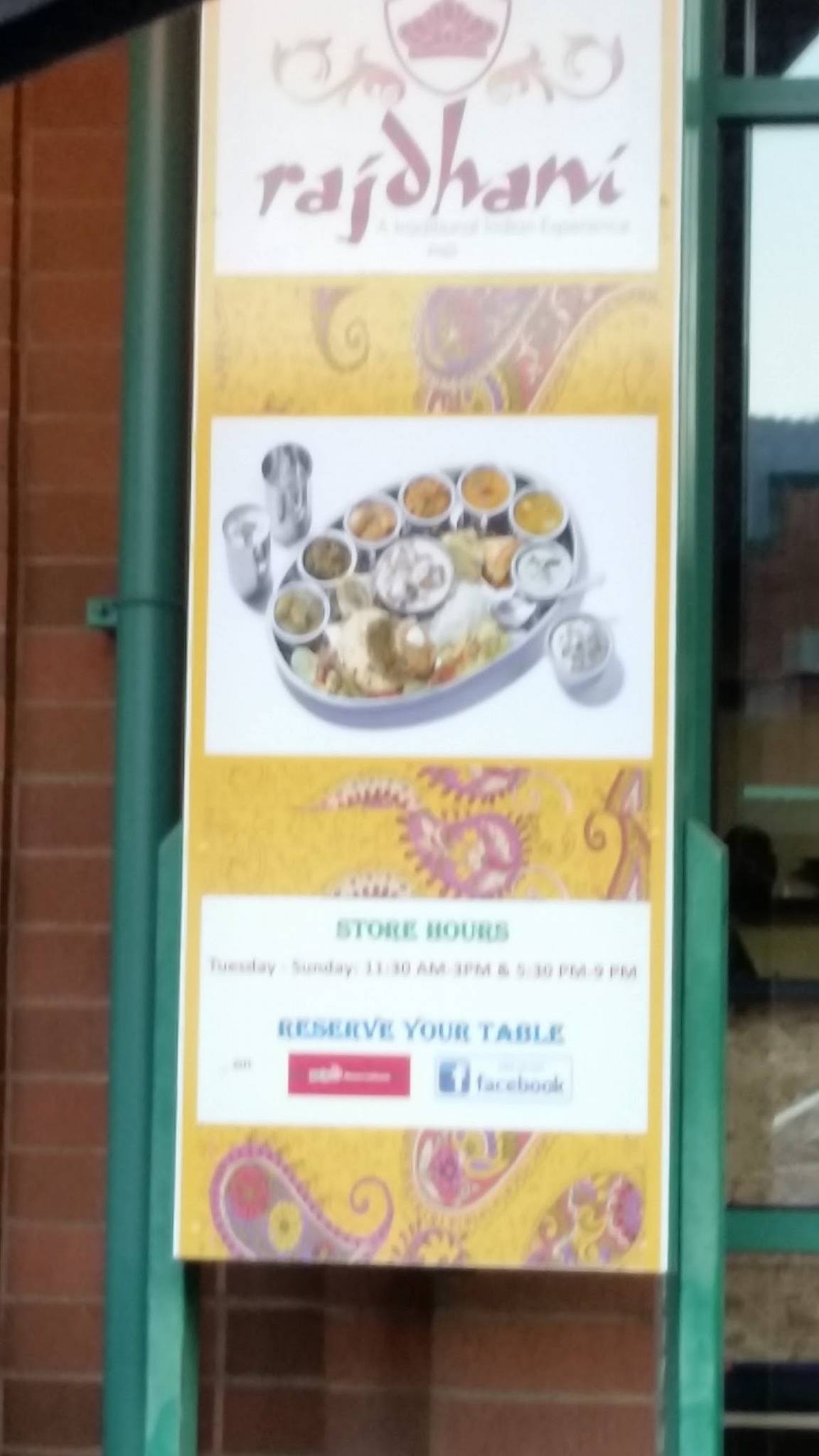 Menu at Rajdhani Thali Restaurant, Issaquah