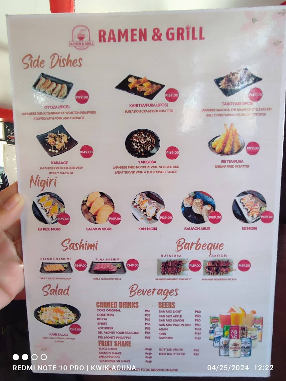 Carta del restaurante Ramen & Grill Station, Capas