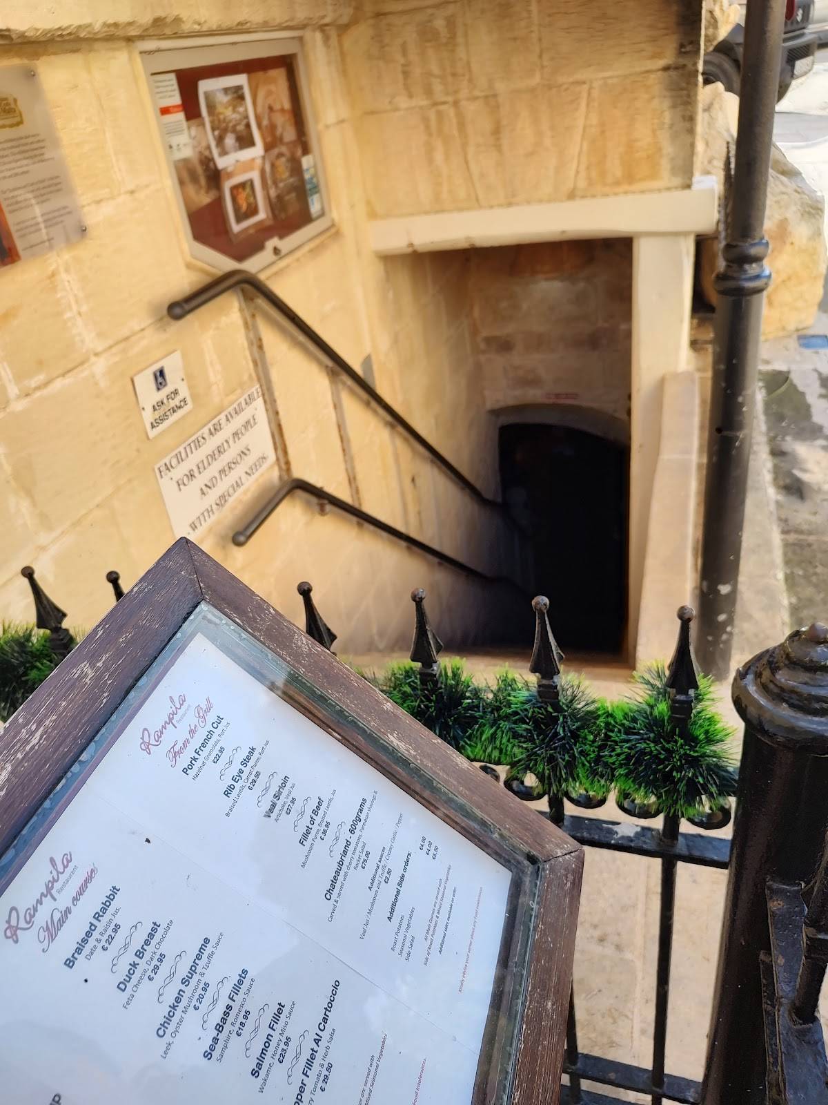 Menu at Rampila Restaurant, Valletta
