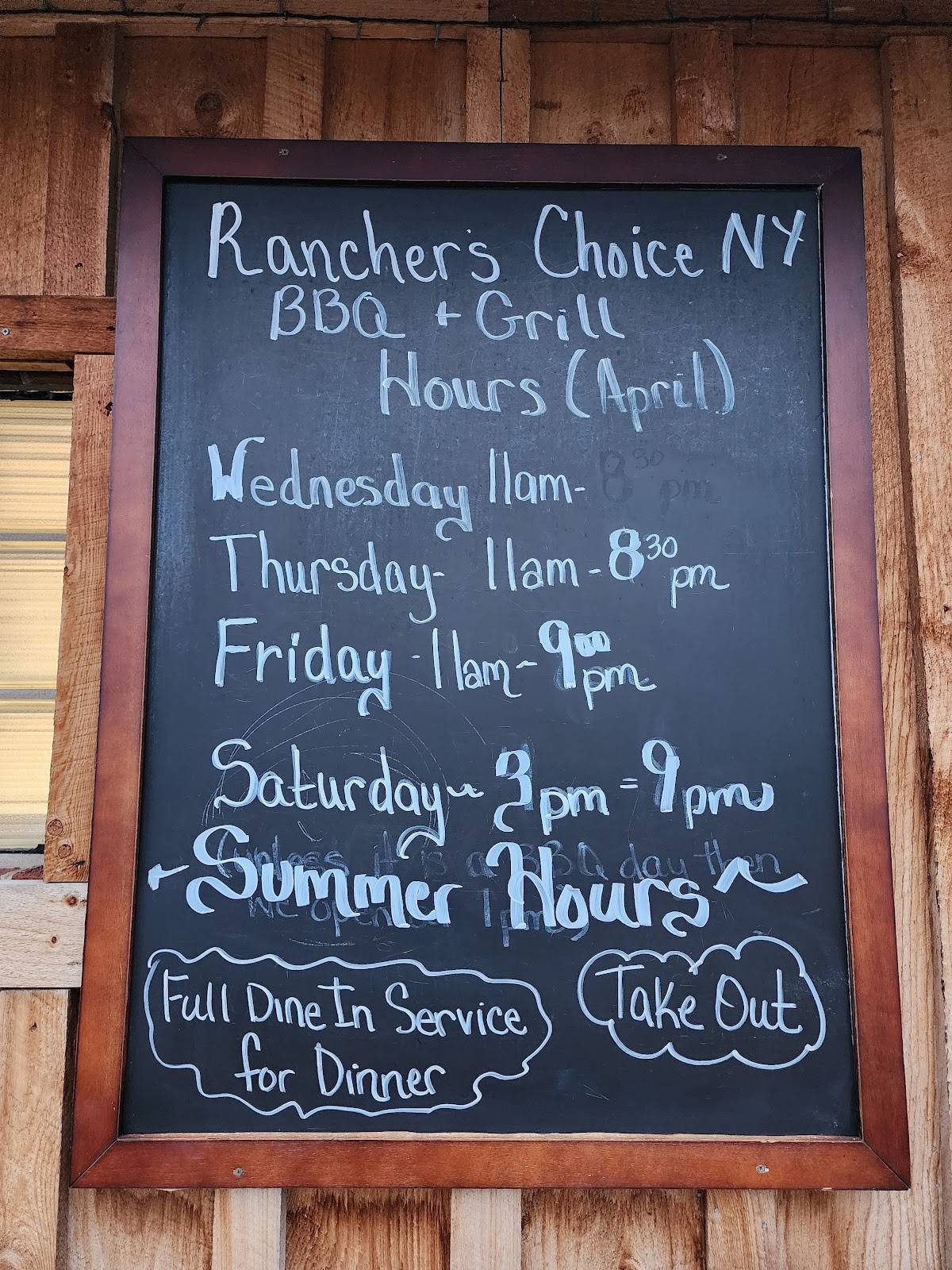 Menu at Ranchers Choice NY BBQ, Syracuse