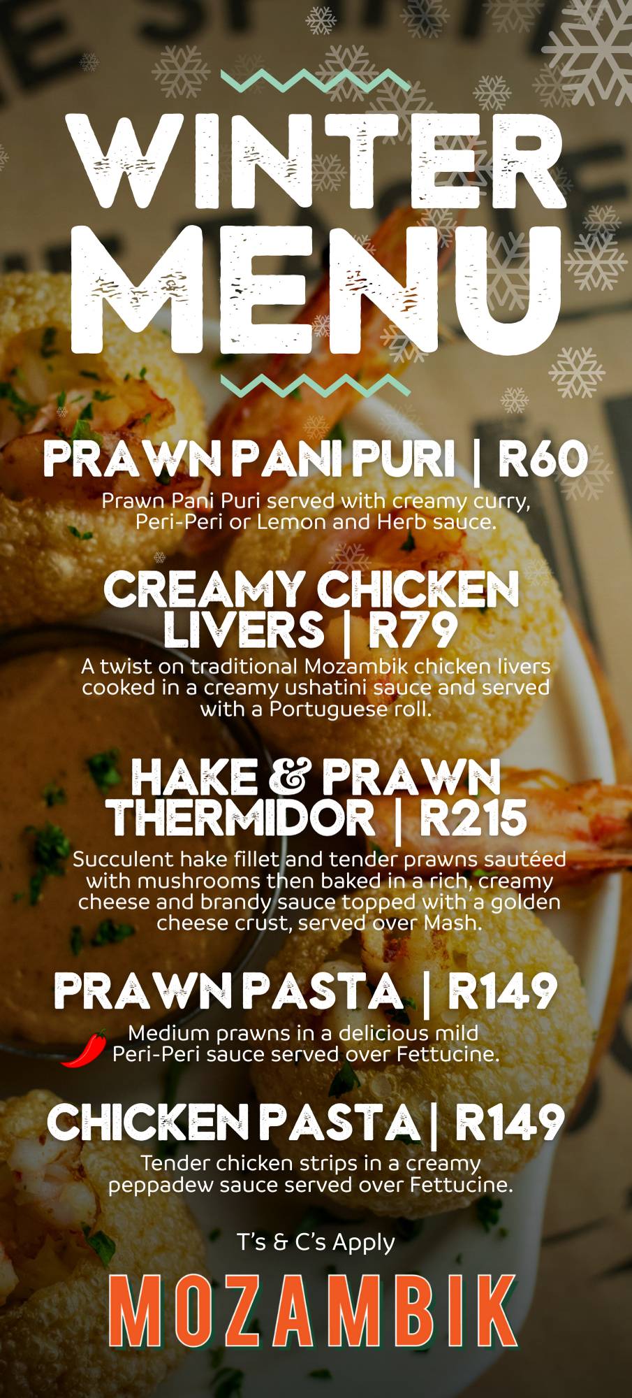 Menu at Mozambik Sunninghill restaurant, Randburg